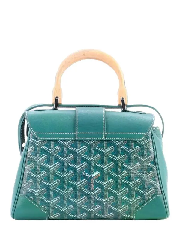 Goyard Saigon Top Handle Bag Coated Canvas With Leather Mini Shoulder Bag - Green