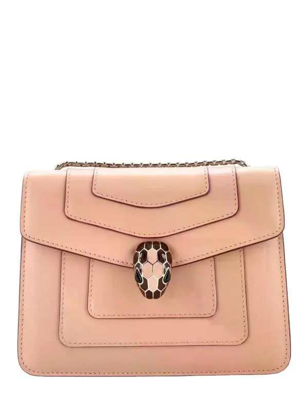 BVLGARI Serpenti Forever Square Shoulder Bag Leather Small Crossbody Bag - Neutrals