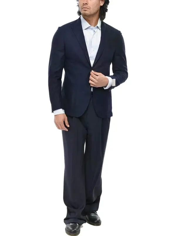 Corneliani Single-breasted Jacquard Blazer - Blue