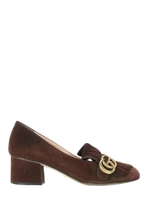 Gucci Marmont Loafer Mid-heel Pumps - Brown