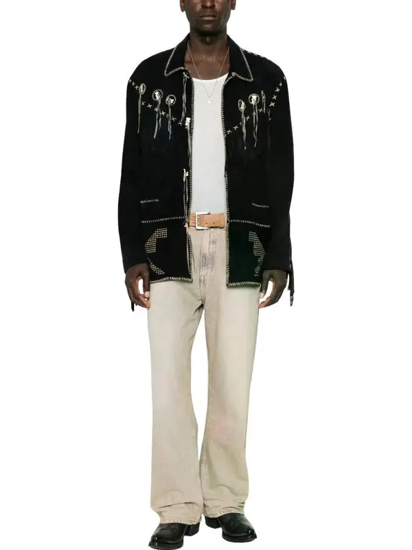 A.N.G.E.L.O. VINTAGE CULT 2010s Embellished Fringe Jacket - Black