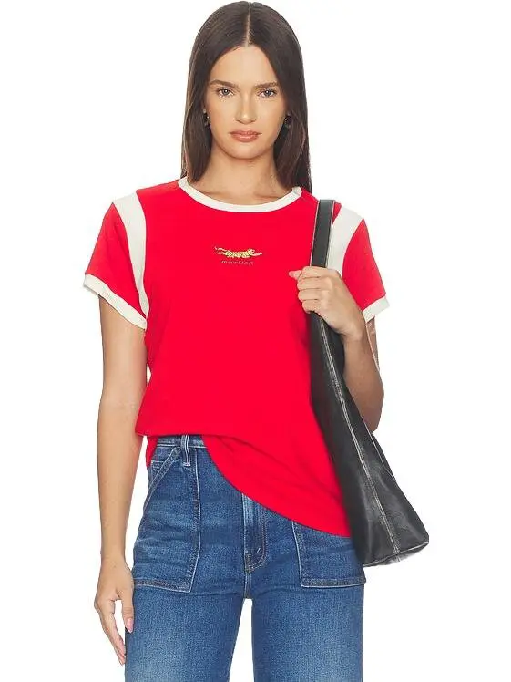MOTHER The Boxy Goodie Inset Top - Red