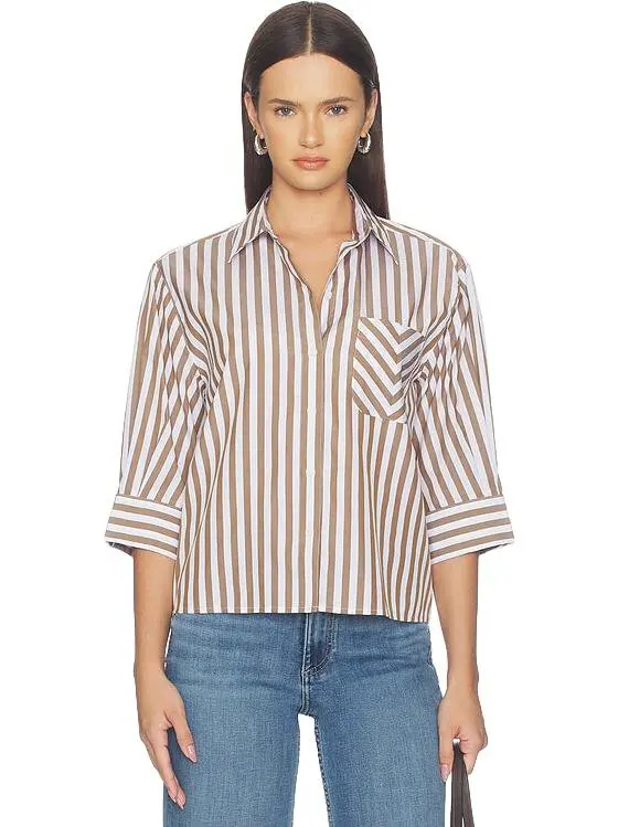Rag & Bone Lucia Striped Shirt - Brown