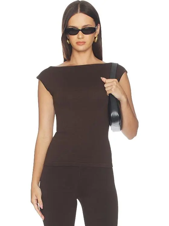 SEROYA Petra Knit Top - Brown