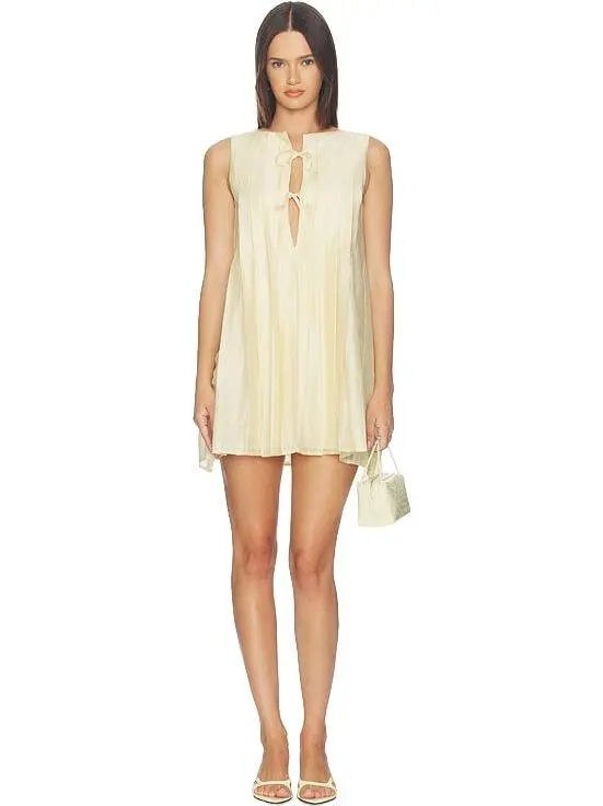 MORE TO COME Maren Pleated Mini Dress - Yellow