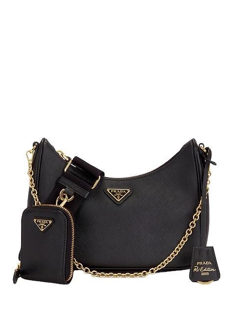 FWRD RENEW Prada Saffiano Re-edition 2005 Shoulder Bag - Black