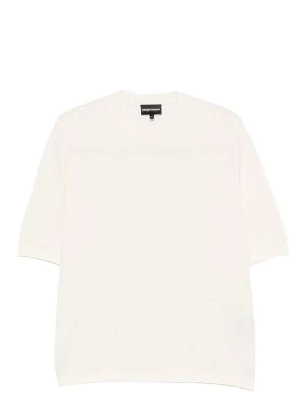 Emporio Armani Cotton Crewneck Sweater - White