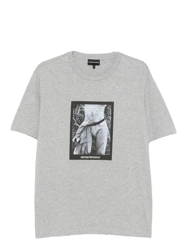 Emporio Armani Printed Cotton T-shirt - Grey
