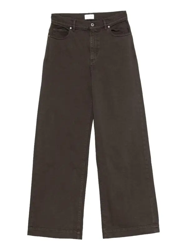 PAROSH Wide-leg Denim Jeans - Brown