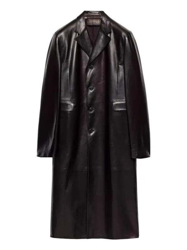 Prada Nappa Leather Coat - Plum