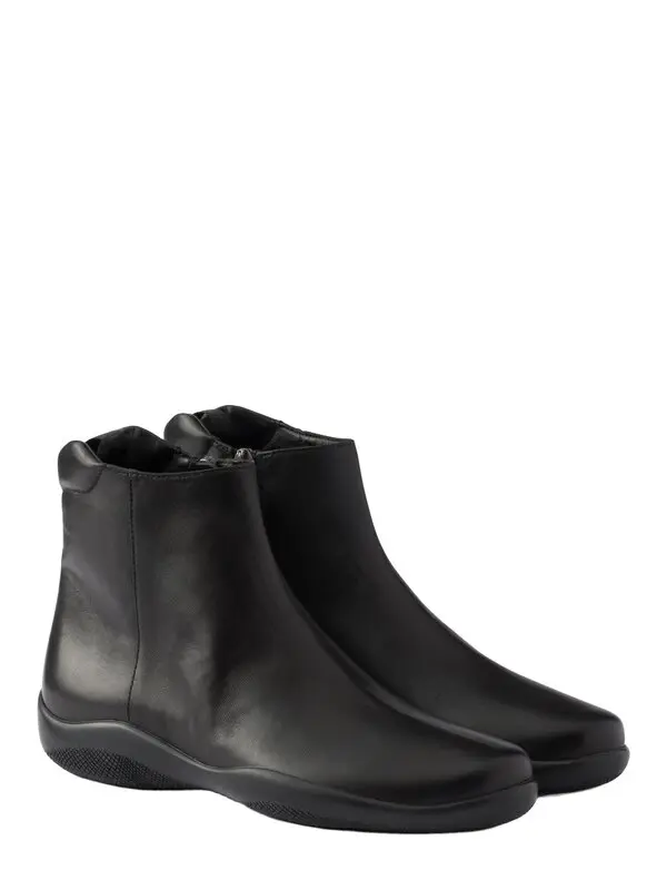 Prada Toblach Nappa Leather Ankle Boots - Black
