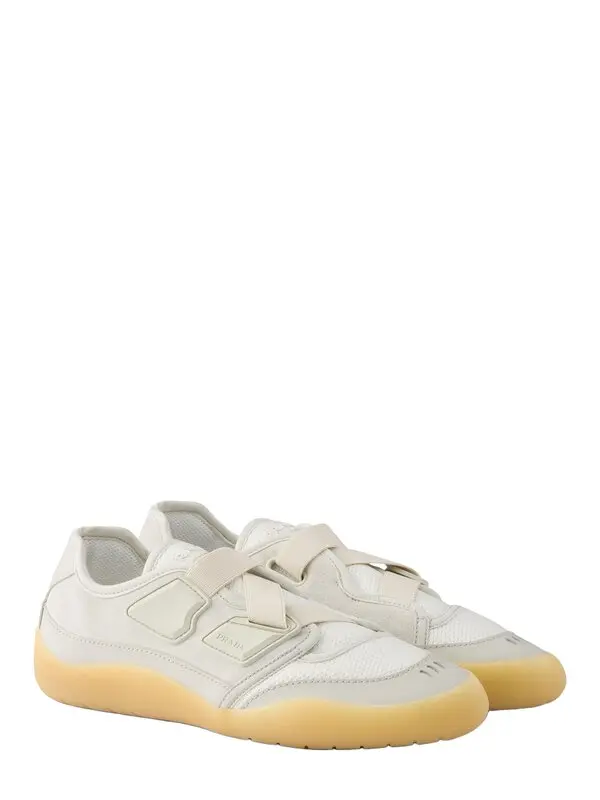 Prada Speedrock Technical Mesh And Leather Sneakers - Crystal