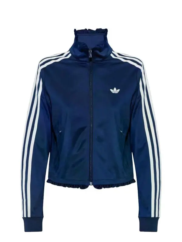 Adidas Ruffle-trimmed Zip-up Sweatshirt - Blue