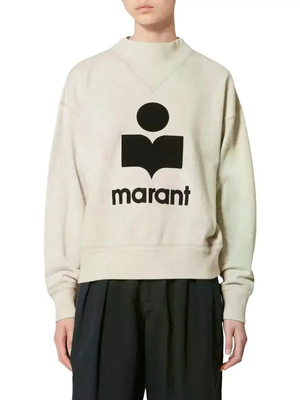 Isabel Marant Étoile Logo-print Cotton Sweatshirt - Neutrals