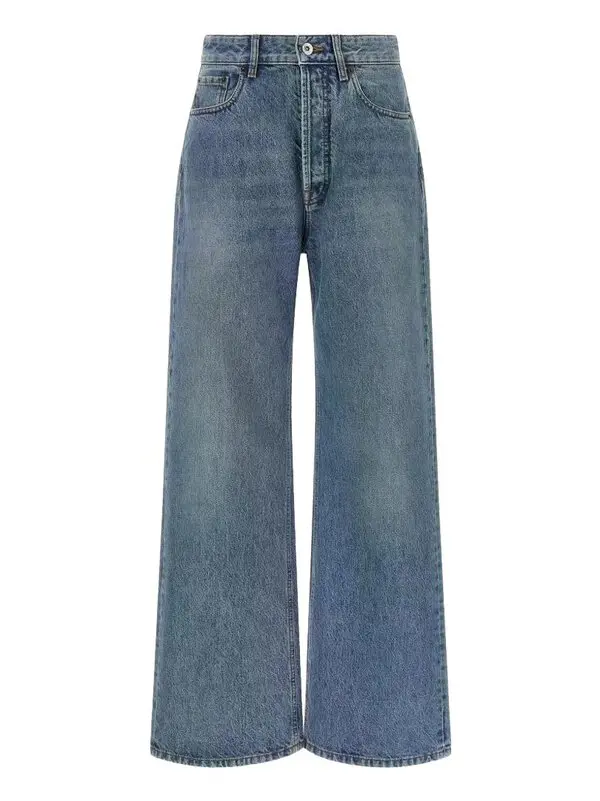 Miu Miu Logo Embroidered Flared Jeans - Blue