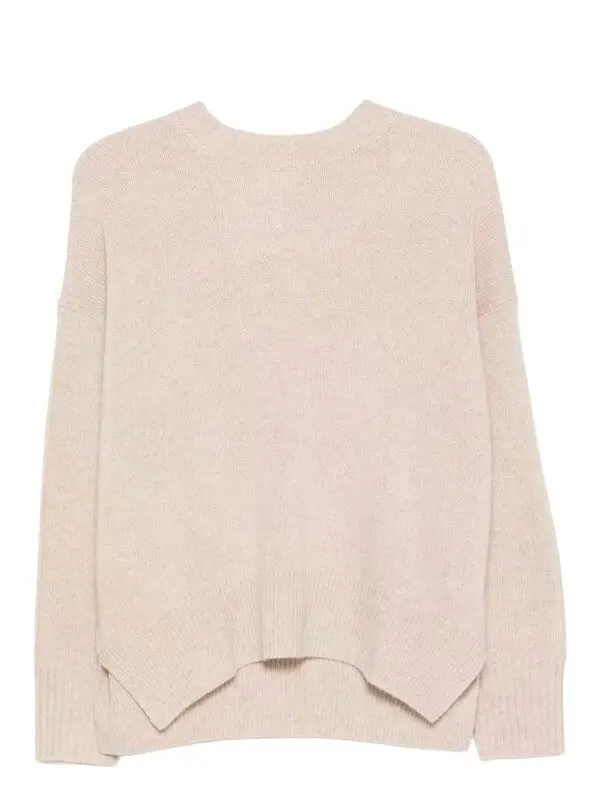 ALLUDE Ribbed-knit Crew Neck Sweater - Neutrals