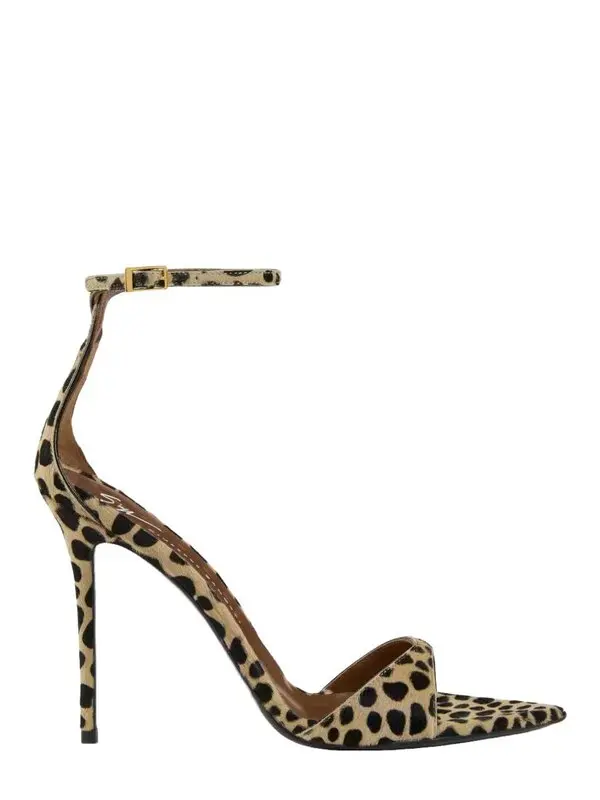 GIUSEPPE ZANOTTI Leopard Print Pony Hair Stiletto Sandals - Neutrals