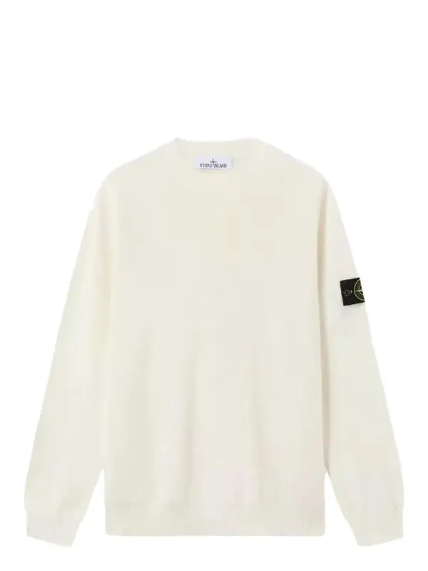 Stone Island 5100029 Micro Stitch Soft Organic Cotton Jumper - Neutrals