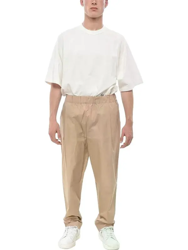 LANEUS Pleated Tapered Trousers - Neutrals