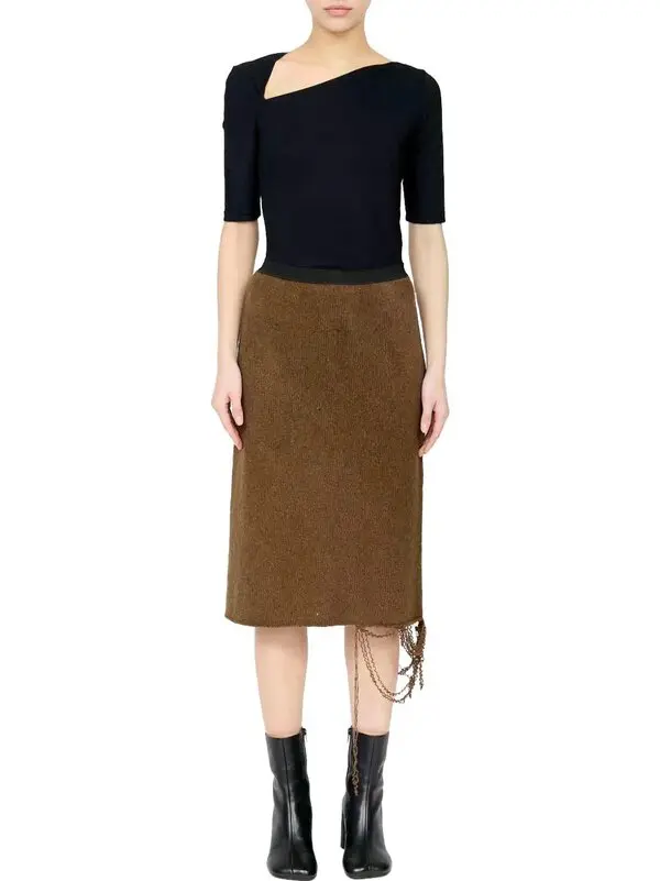 MAISON MARGIELA Knitted Midi Skirt - Brown