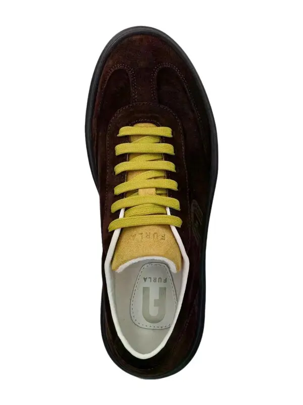 Furla Suede Sneakers With Logo Patch - Brown