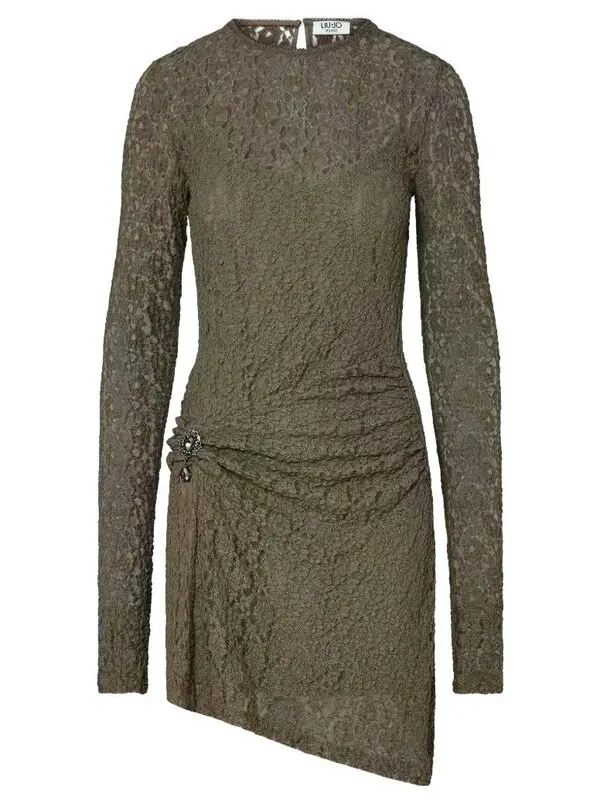 Liu Jo Embellished Lace Mini Dress - Green