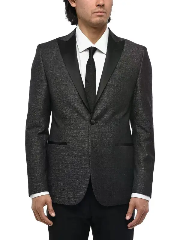 Corneliani Satin-lapel Blazer - Black