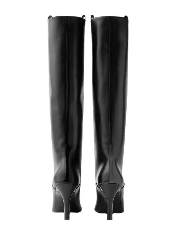 Versace Marisa Leather Knee-high Boots - Black