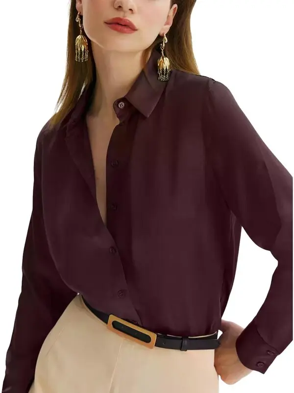 FRAMBOISE Fremont Silk Shirt - Brown