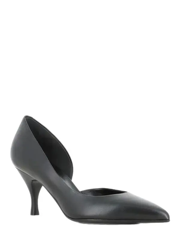 SERGIO LEVANTESI Leather D'orsay Pointed-toe Pumps - Black