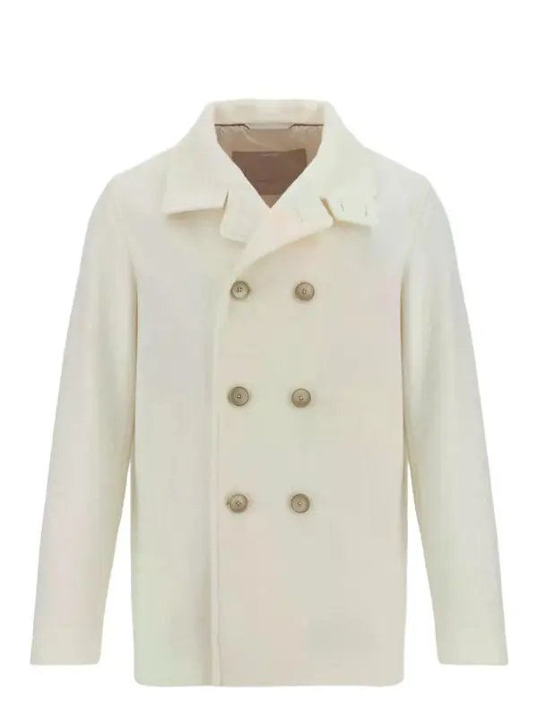 Herno Double-breasted Peacoat - White