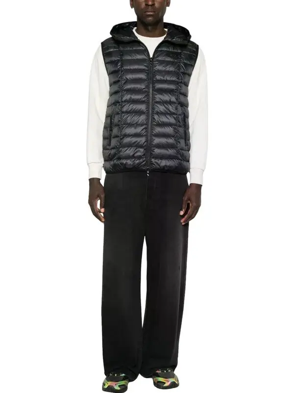 DIESEL® Quilted Hooded Gilet - Black