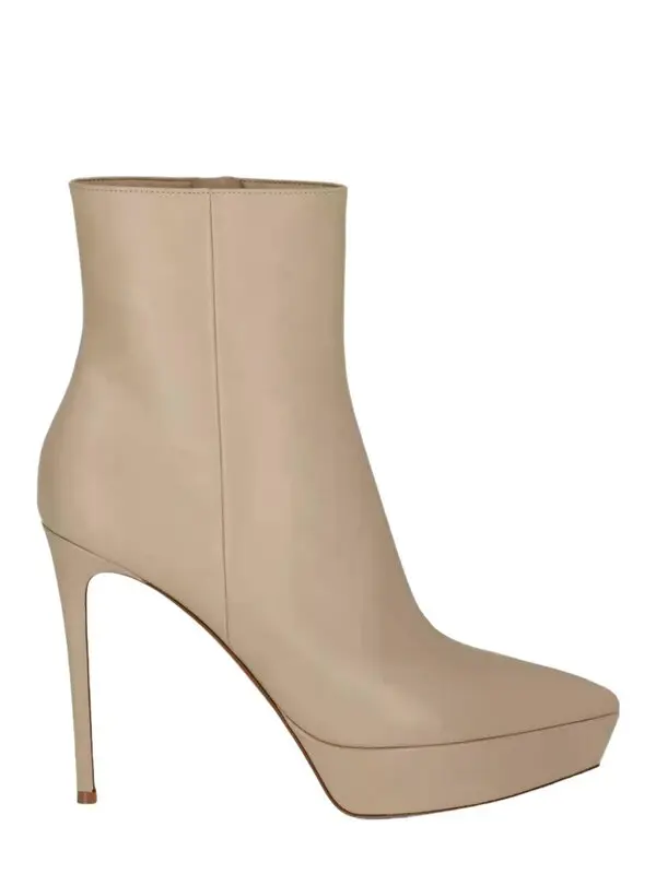 GIANVITO ROSSI Leather Platform Ankle Boots - Neutrals
