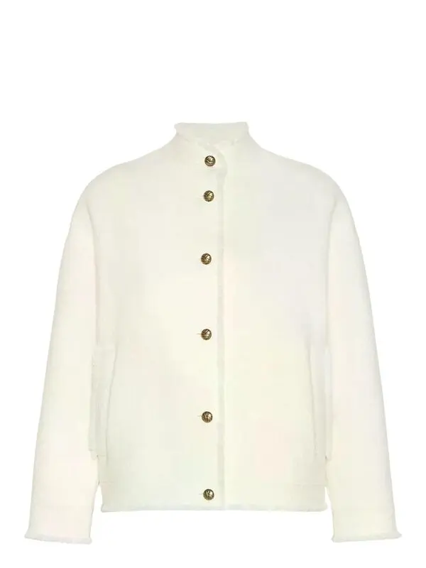 Max Mara Fringed Button-up Jacket - Neutrals