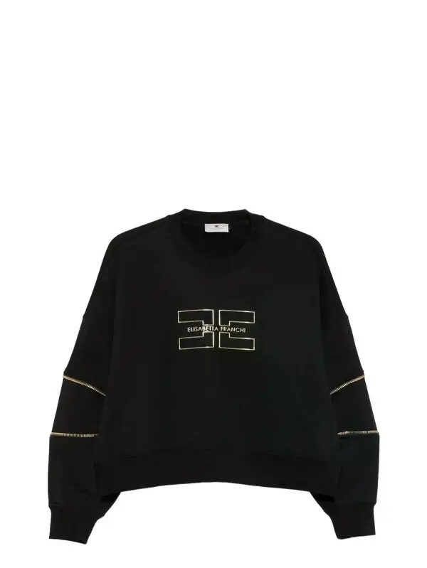 Elisabetta Franchi Logo Detail Sweatshirt - Black