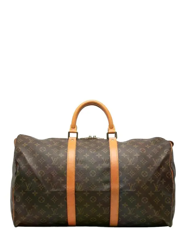 LOUIS VUITTON Monogram Keepall 50 Travel Bag - Brown