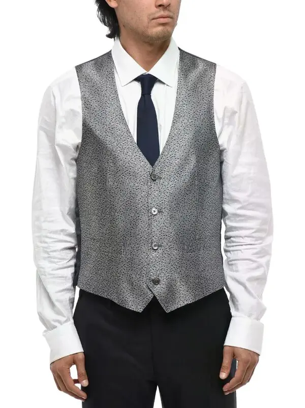 Corneliani Patterned Silk Waistcoat - Grey