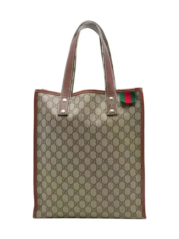 Gucci Gg Supreme Web Tote Bag - Neutrals