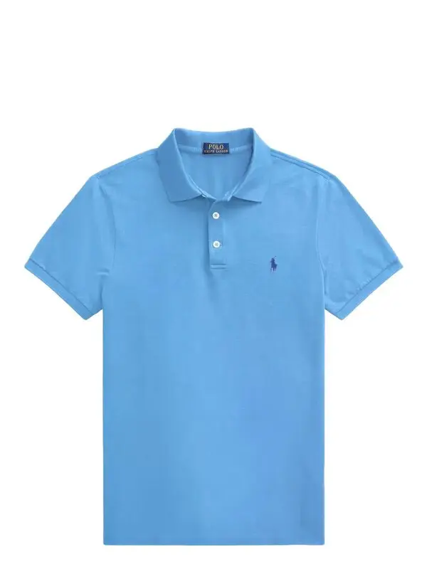 Polo Ralph Lauren Logo-embroidered Slim-fit Cotton Polo Shirt - Blue