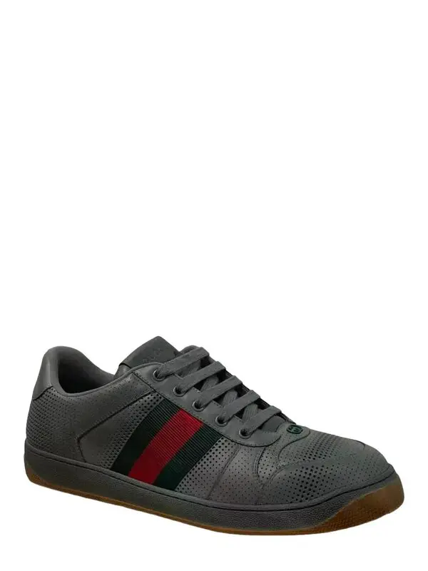Gucci Screener Web-stripe Sneakers - Grey
