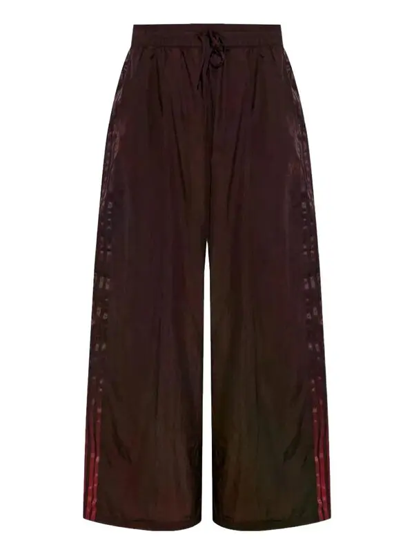 Y3 Crinkled Finish Side Stripe Track Pants - Brown