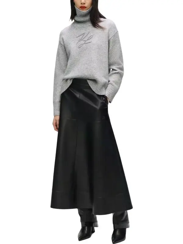 Karl Lagerfeld Soutache Turtleneck Sweater - Grey