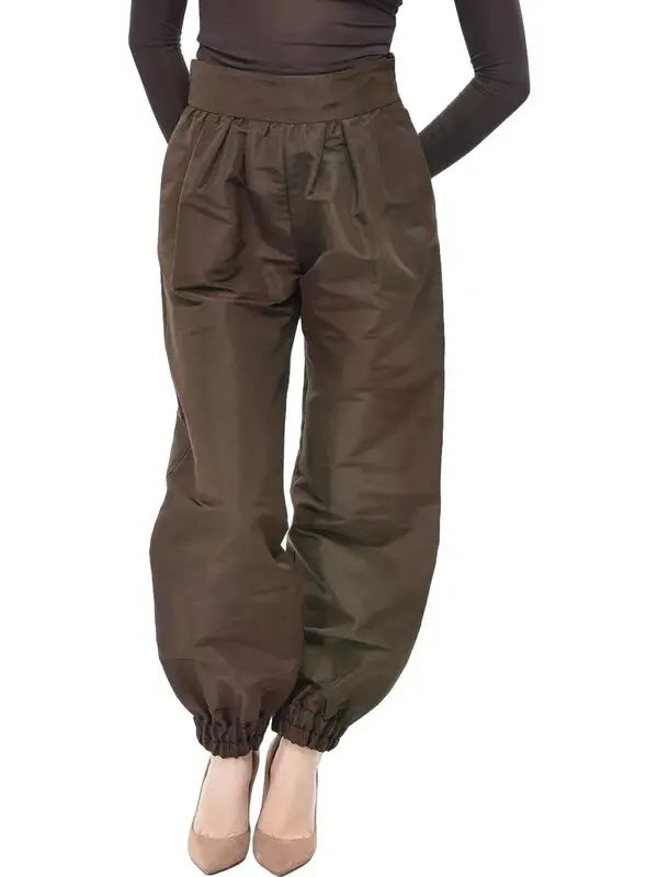 SUPER BLOND Silk Organza Balloon Trousers - Brown