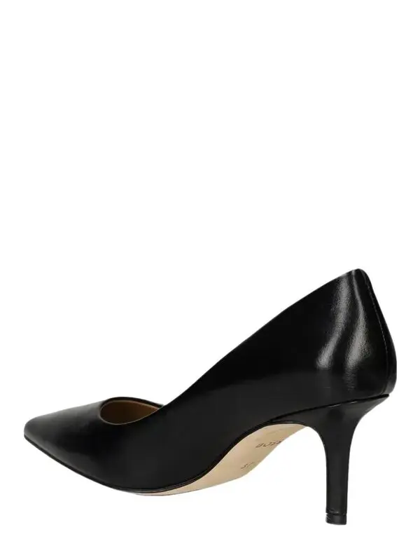 BOSS Miah Heeled Leather Pumps With Debossed Logo - Black