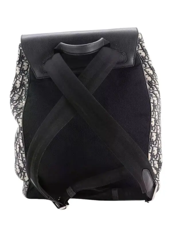 Dior Oblique Canvas And Leather Backpack - Blue