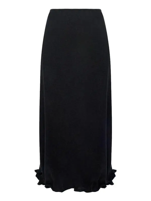 SEEN USERS Name Twombly Bloom Ruffled Midi Skirt - Black