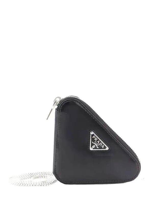 Prada Brushed Leather Mini Crossbody Bag - Black