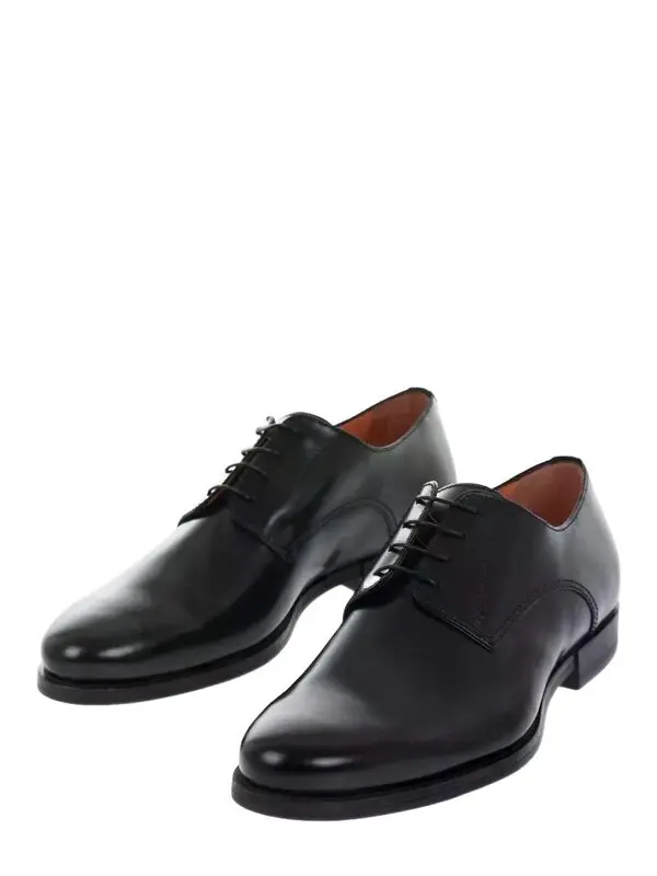 Santoni Leather Derby Shoes - Black