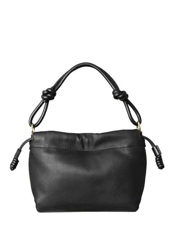 LANCASTER Knotted-handle Drawstring Shoulder Bag - Black