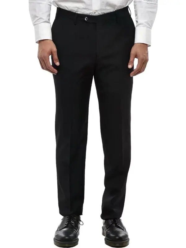 Corneliani Virgin Wool Tailored Trousers - Black